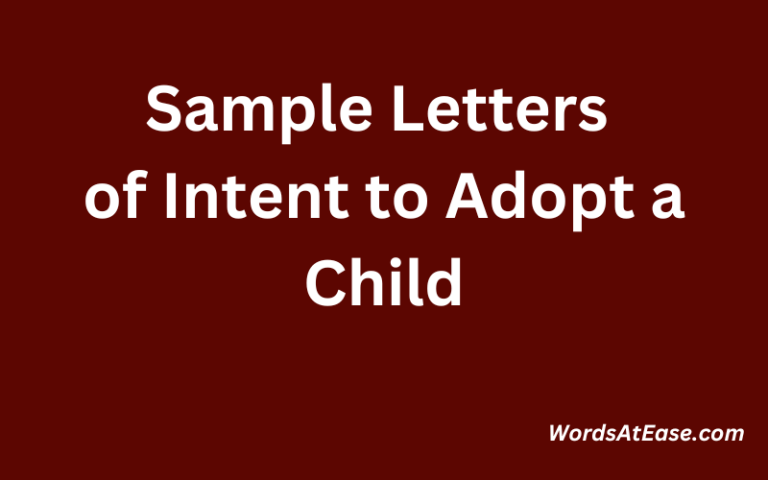 15 Sample Letters of Intent to Adopt a Child - Words at Ease