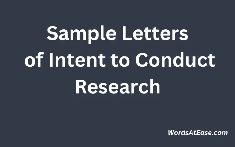 15 Sample Letters of Intent to Conduct Research - Words at Ease