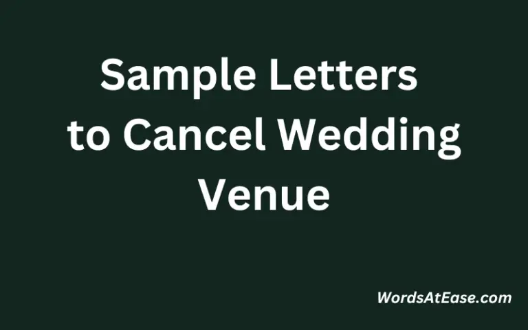 15 Sample Letters to Cancel Wedding Venue - Words at Ease