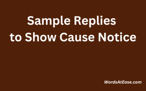 15 Sample Replies to Show Cause Notice - Words at Ease