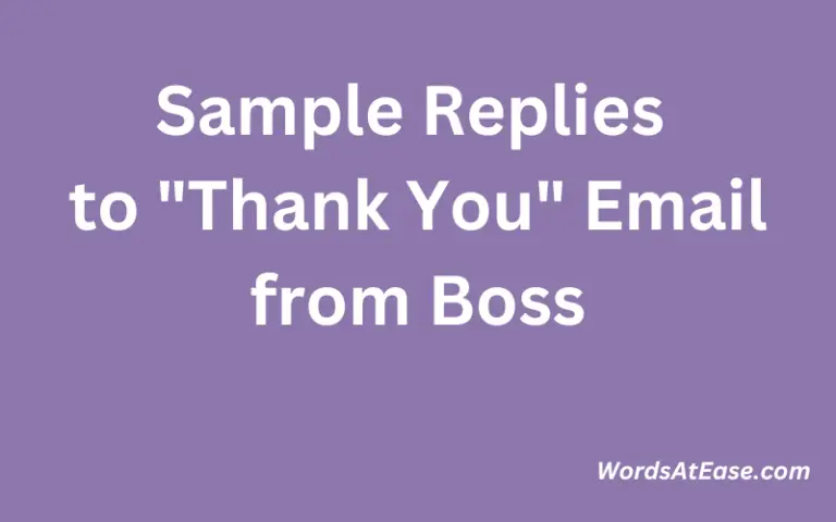 15 Sample Replies to "Thank You" Email from Boss - Words at Ease