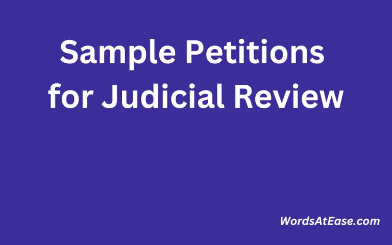 15 Sample Petitions for Judicial Review - Words at Ease