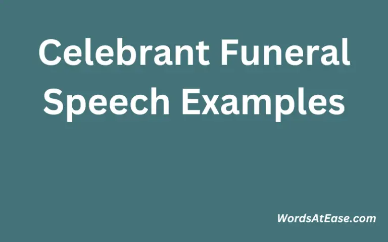 6 Celebrant Funeral Speech Examples - Words at Ease