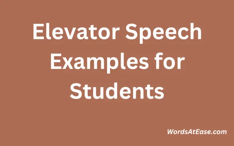10 Elevator Speech Examples for Students - Words at Ease