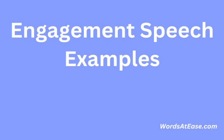 6 Engagement Speech Examples - Words at Ease