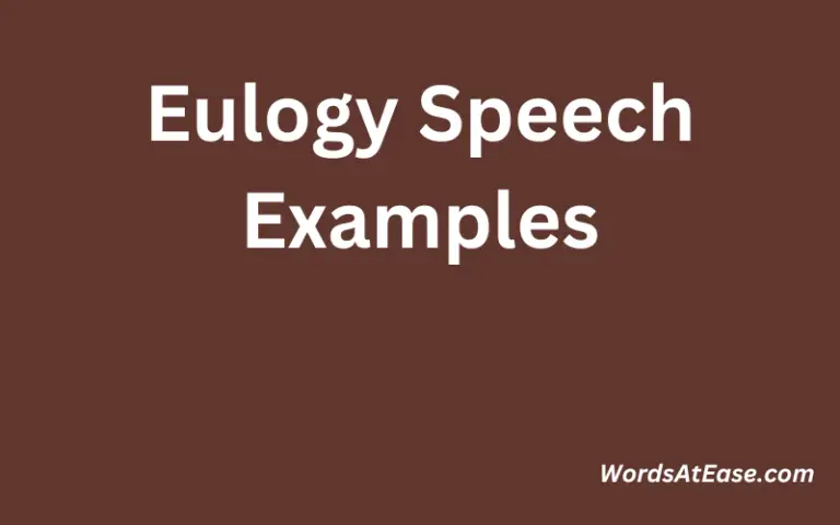 6 Eulogy Speech Examples - Words at Ease