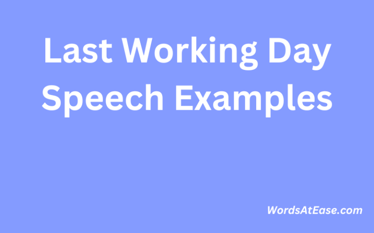 6 Last Working Day Speech Examples - Words at Ease