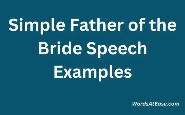 6 Simple Father of the Bride Speech Examples - Words at Ease
