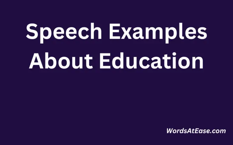 6 Speech Examples About Education - Words at Ease
