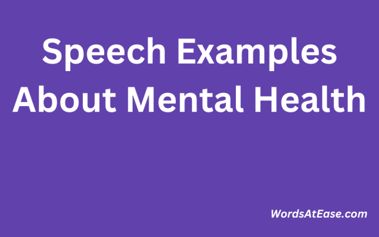 6 Speech Examples about Mental Health - Words at Ease