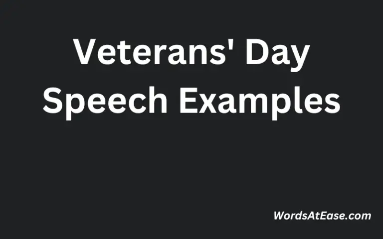 4 Veterans' Day Speech Examples - Words at Ease