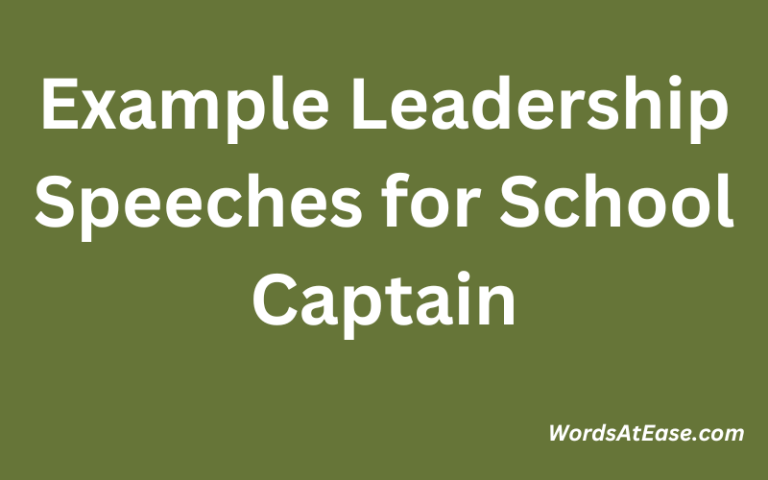 6 Example Leadership Speeches for School Captain - Words at Ease