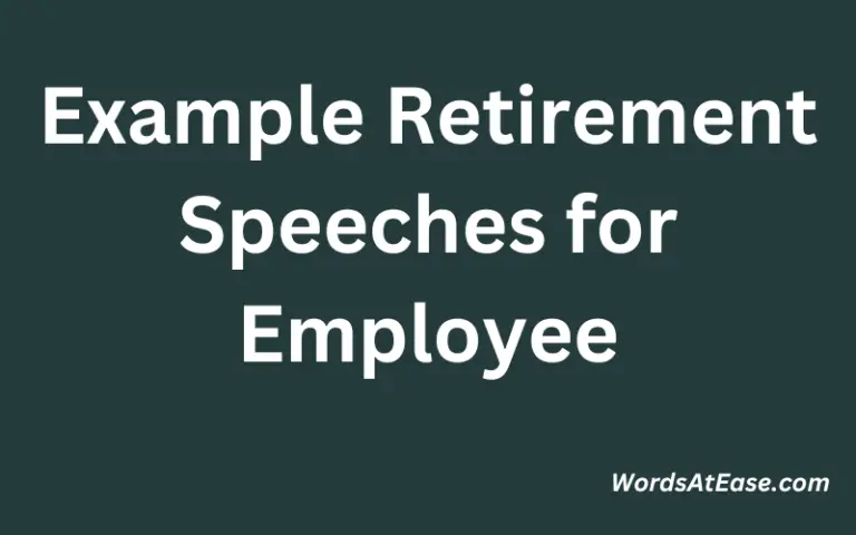 6 Example Retirement Speeches for Employee - Words at Ease