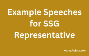 6 Example Speeches for SSG Representative - Words at Ease