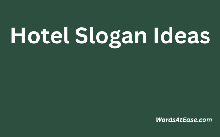 15 Hotel Slogan Ideas - Words at Ease